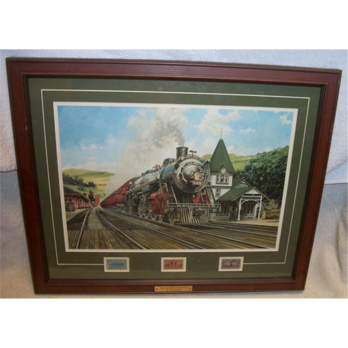 #7 "The Alton Limited" by Jim Deneen, w/ 3 Stamps, Acid Free Framing ...