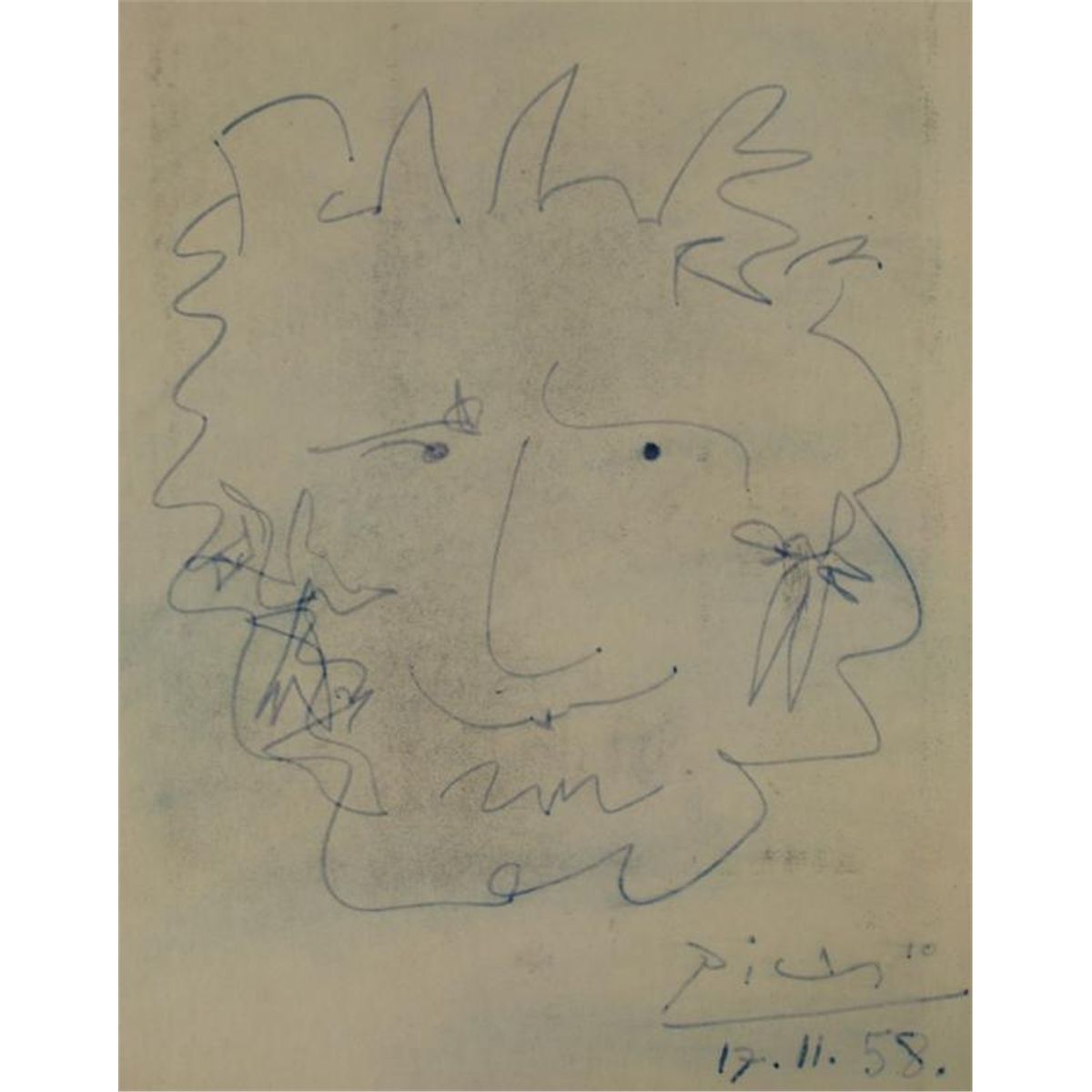 Pablo Picasso Original Drawings Signed In Book 1958
