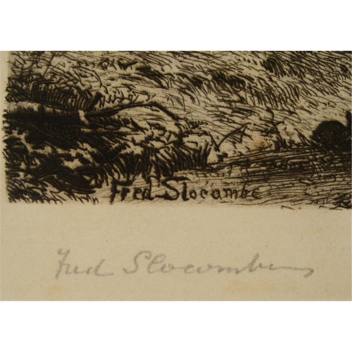 Fred Slocombe Original Signed Etching Woodland Pool