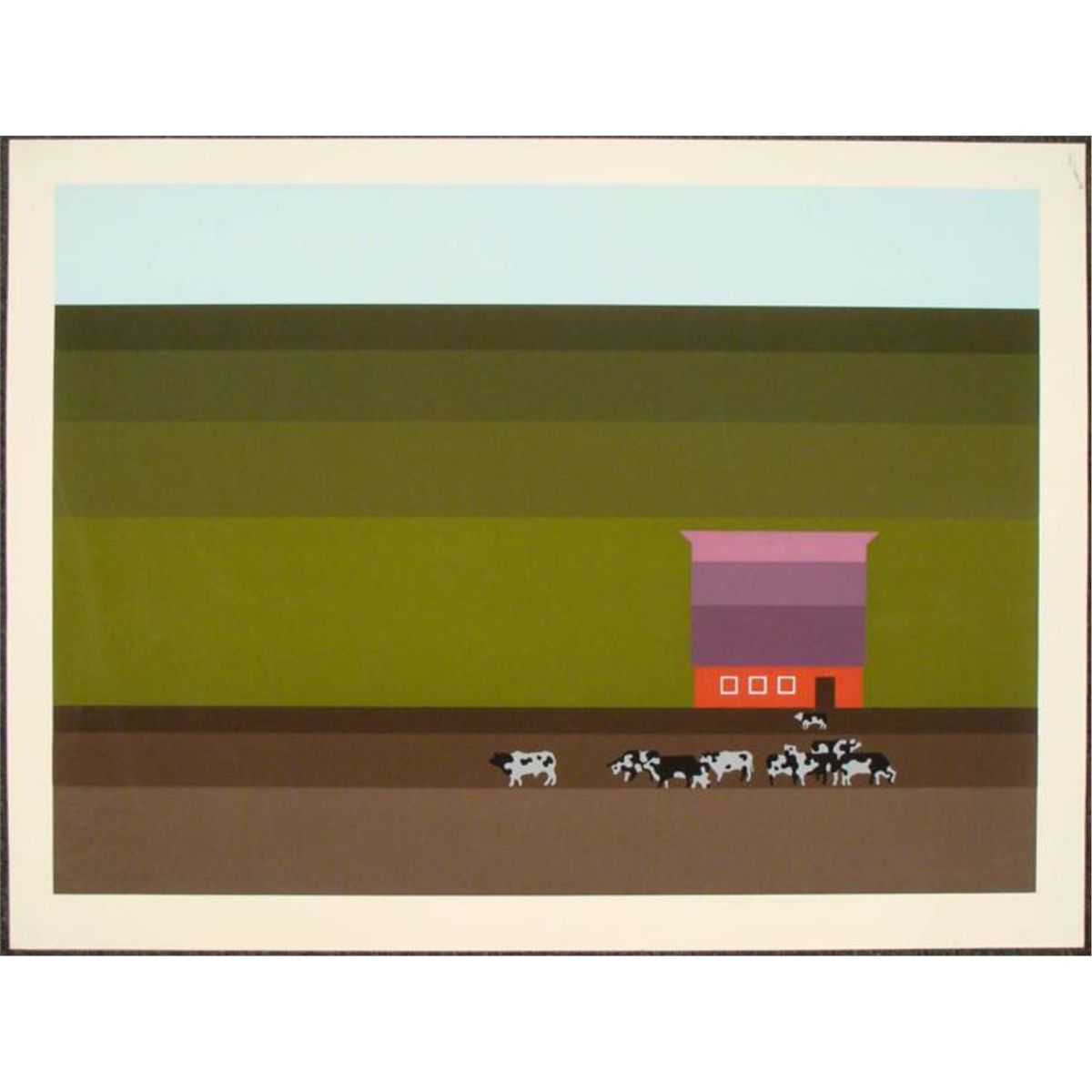 Steve Horan Signed Art Print Holsteins Cows 1976