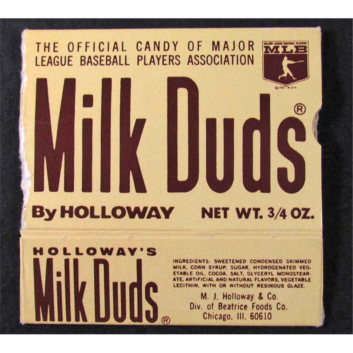 1971 BOB GIBSON MILK DUDS ADVERTISING BASEBALL CARD NO. 43