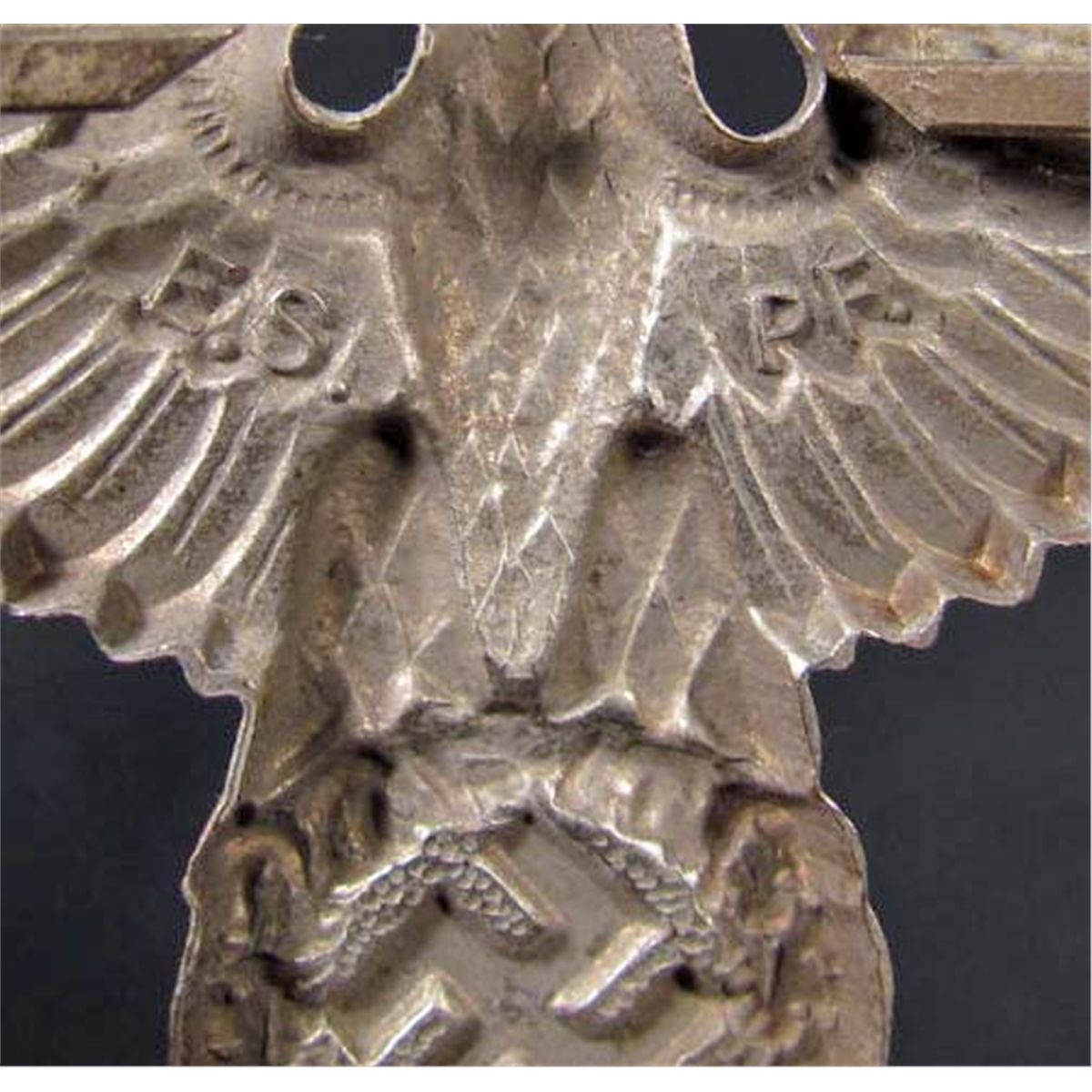 RARE PAIR OF GERMAN NAZI WAFFEN SS OFFICERS VISOR CAP EAGLE AND SKULL