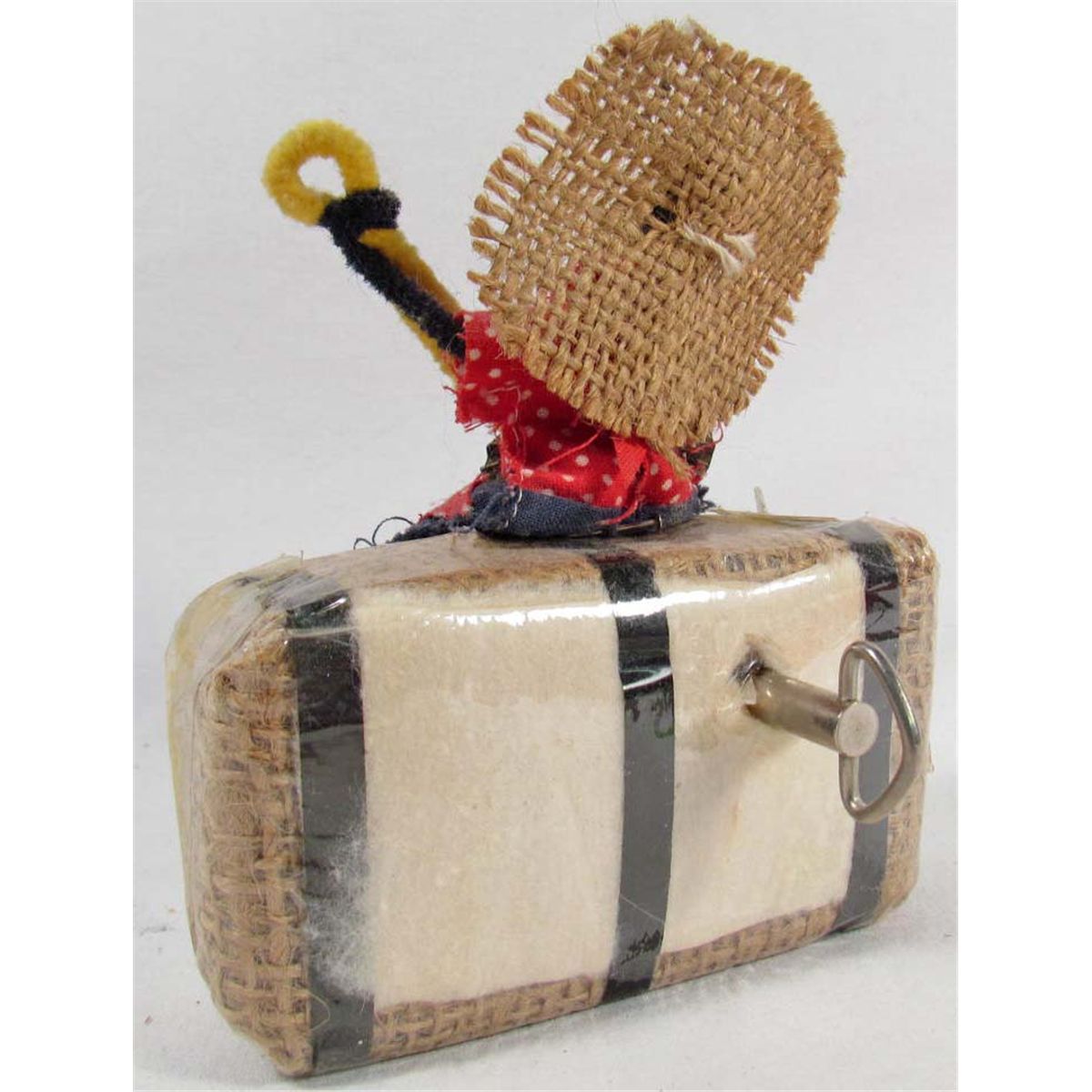 VINTAGE HANDMADE BLACK AMERICANA MUSIC BOX