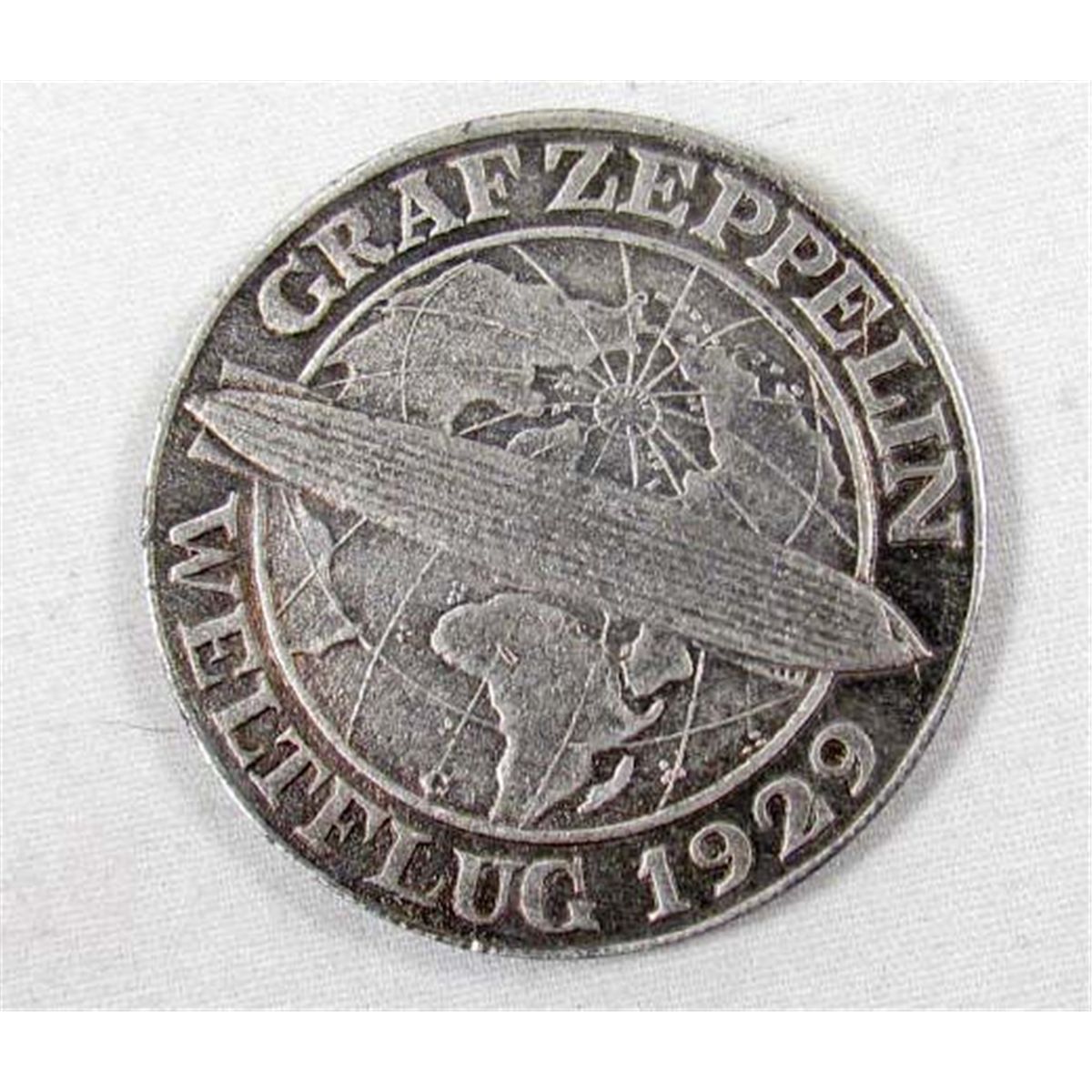 GERMAN NAZI GRAF ZEPPELIN DEUTSCHES REICH REICHSMARK COIN