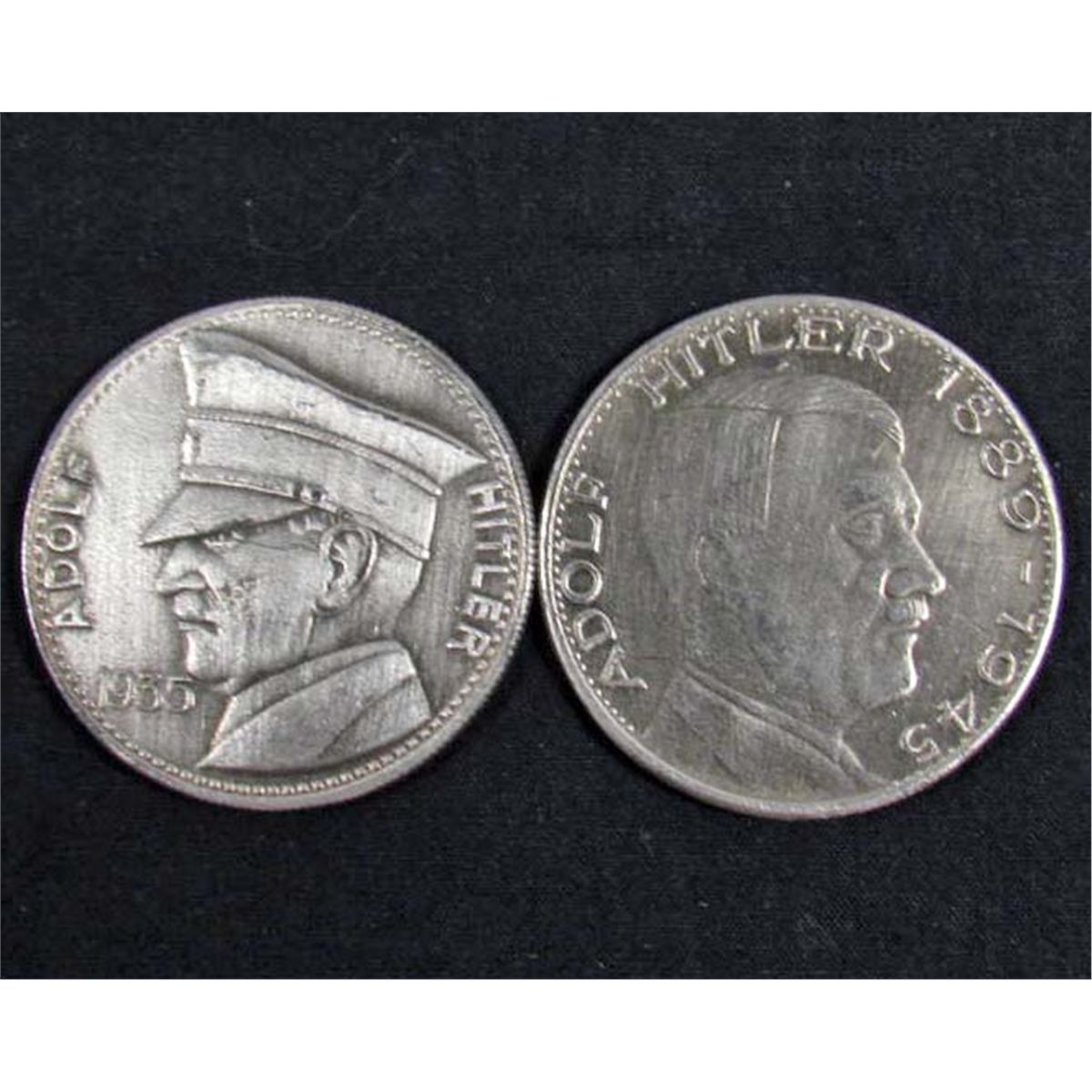 LOT OF 2 GERMAN NAZI ADOLF HITLER COINS