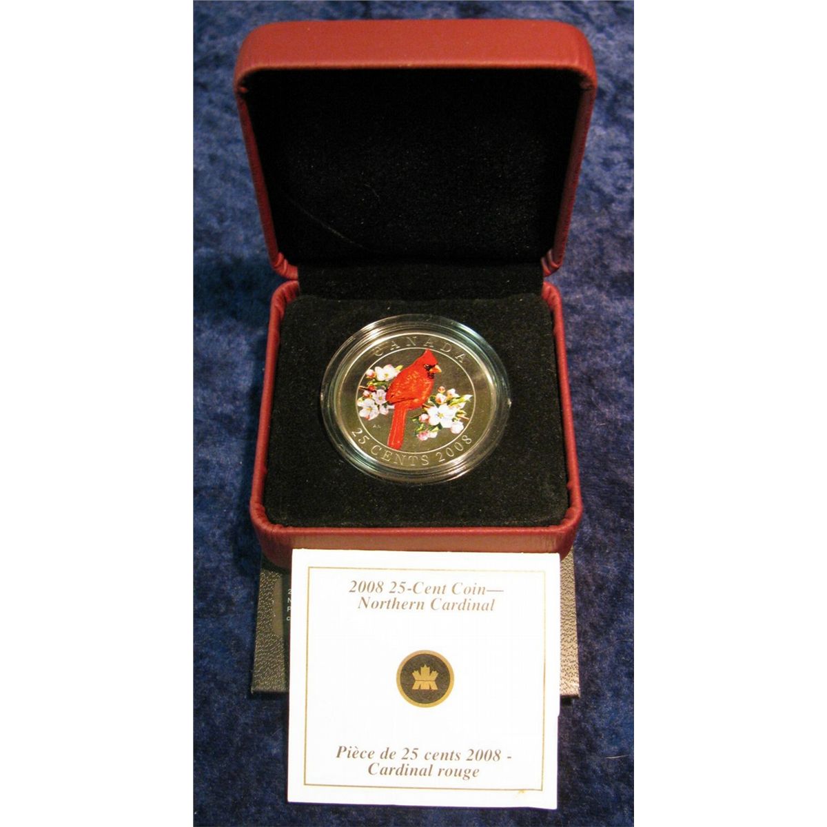 1571. 2008 Canada 25-Cent Northern Cardinal Coin