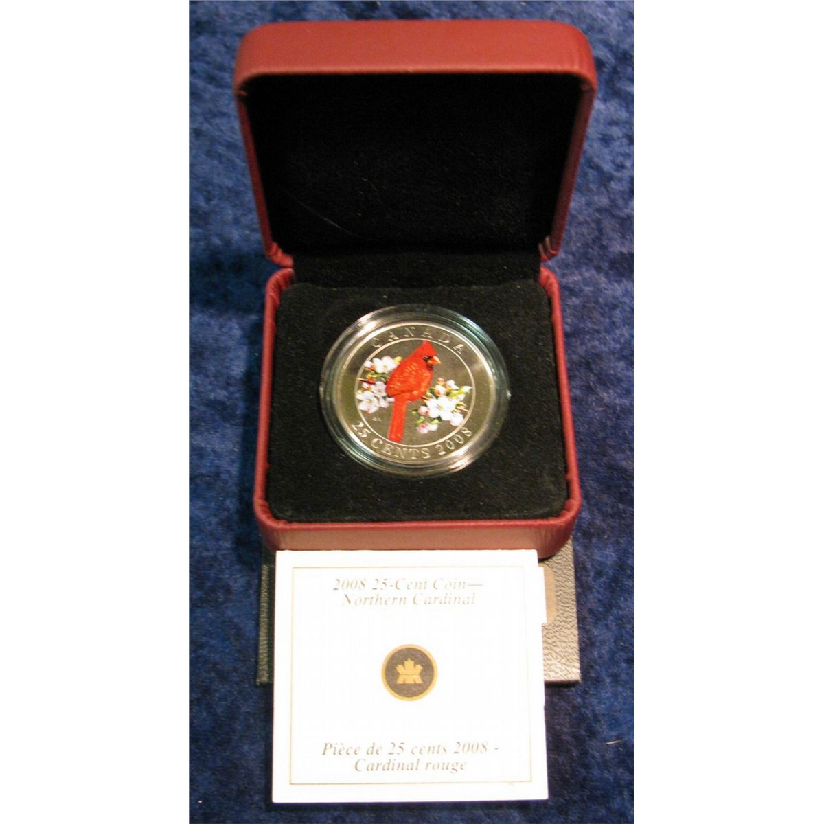 1571. 2008 Canada 25-Cent Northern Cardinal Coin