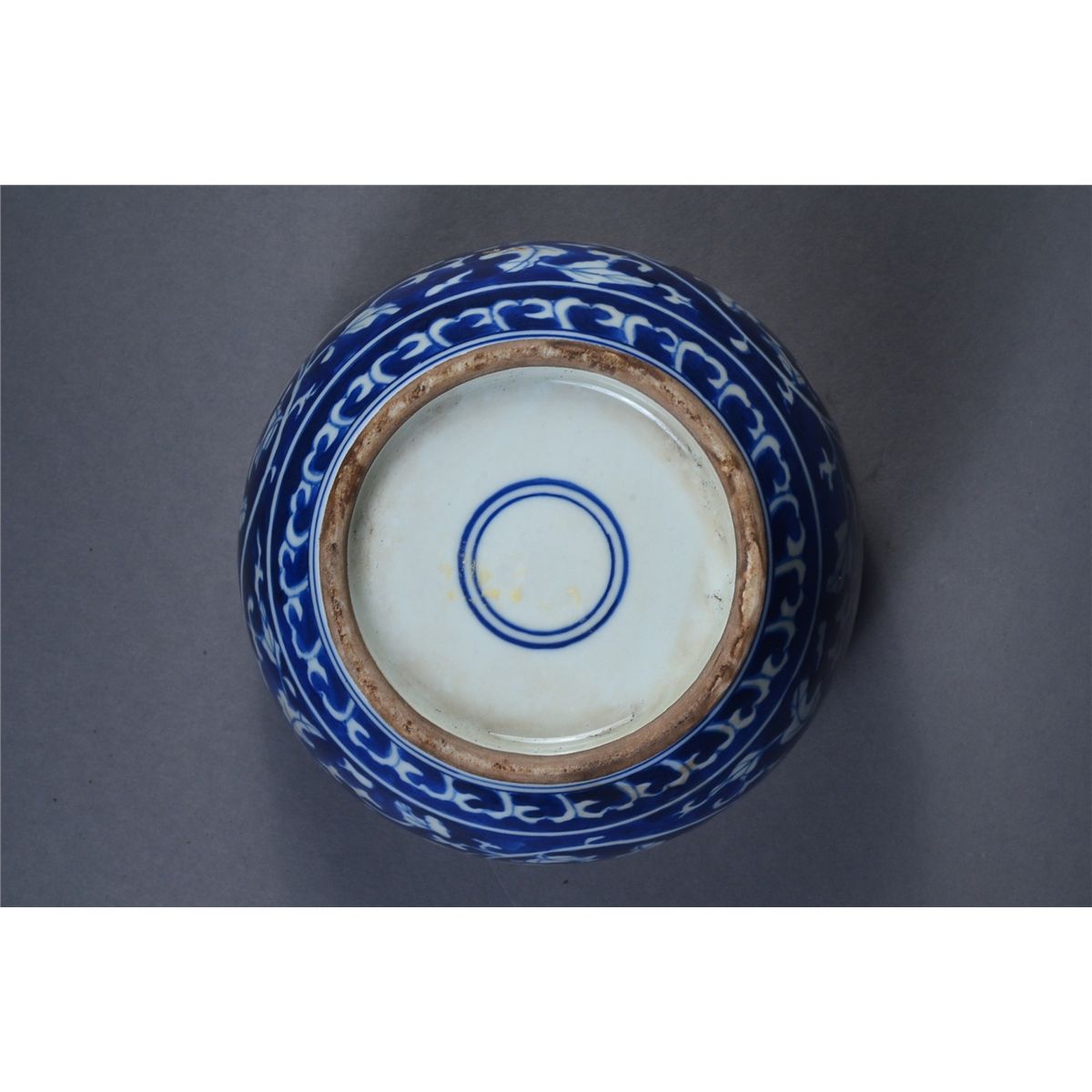 Chinese Blue & White Ginger Jar Double Ring Mark