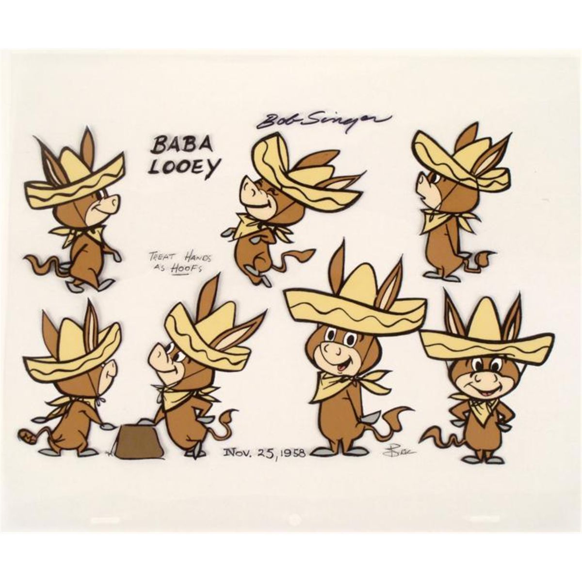 Signed Model Cel Original Animation Art Baba Looey 1958