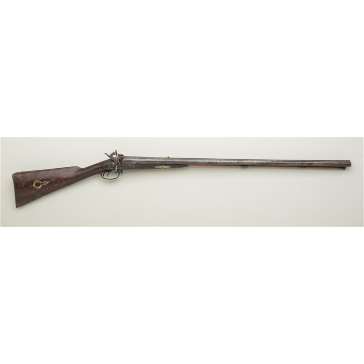 Buck and ball SxS percussion longarm by Willmore, .70 cal., 34” barrels ...