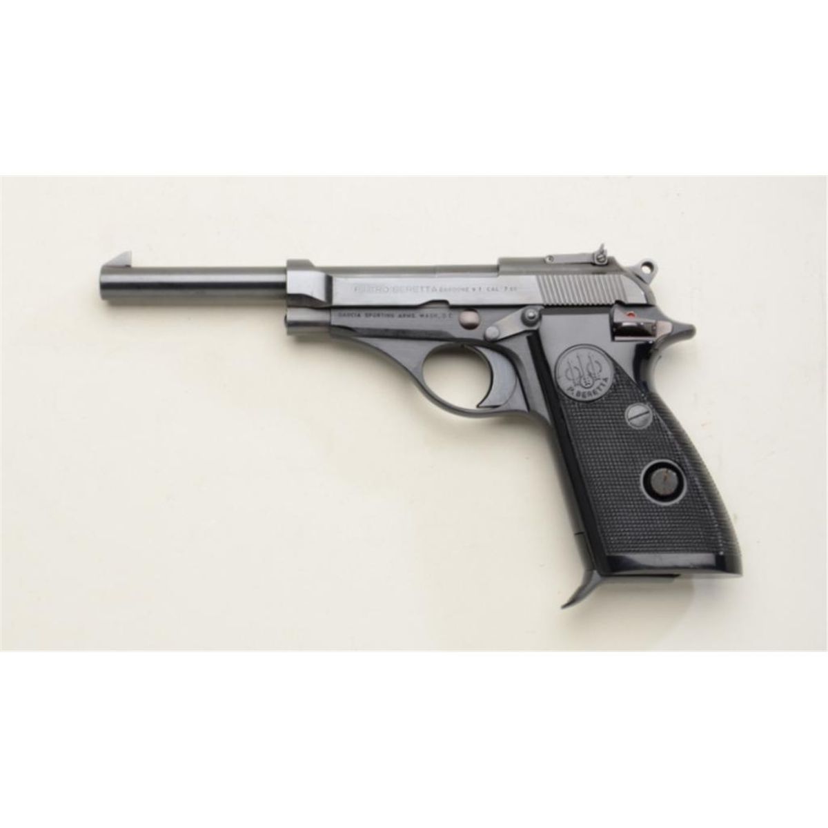 Beretta Model 100 semi-auto pistol, 7.65 cal., 6” barrel, black finish ...