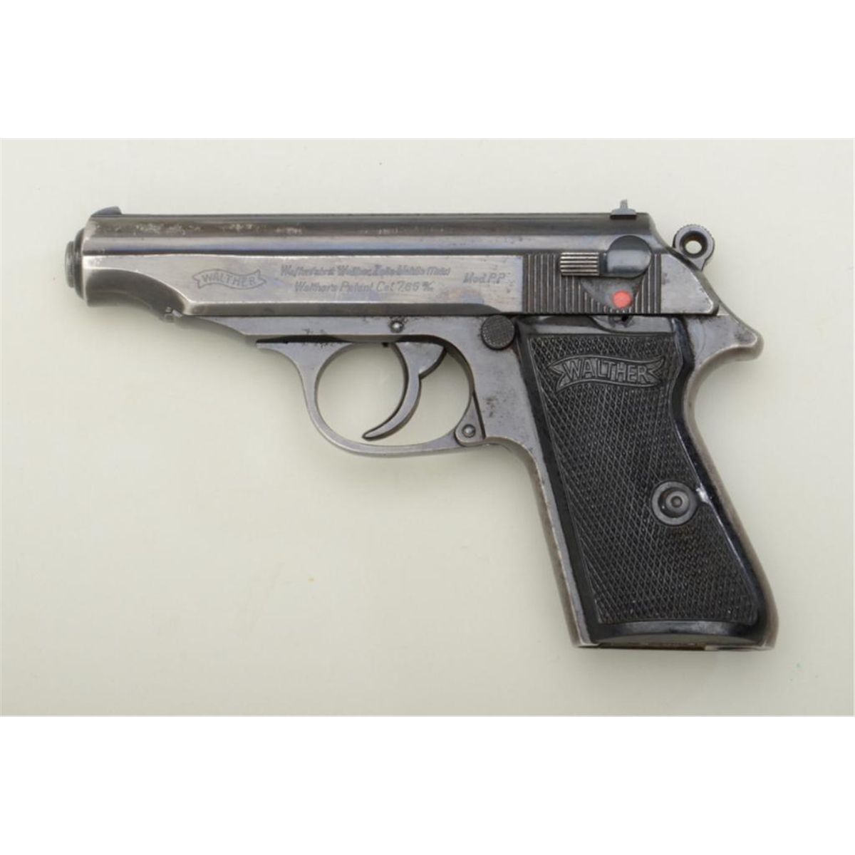 Walther Model PP DA semi-auto pistol, 7.65mm cal., 3-3/4” barrel, blue ...