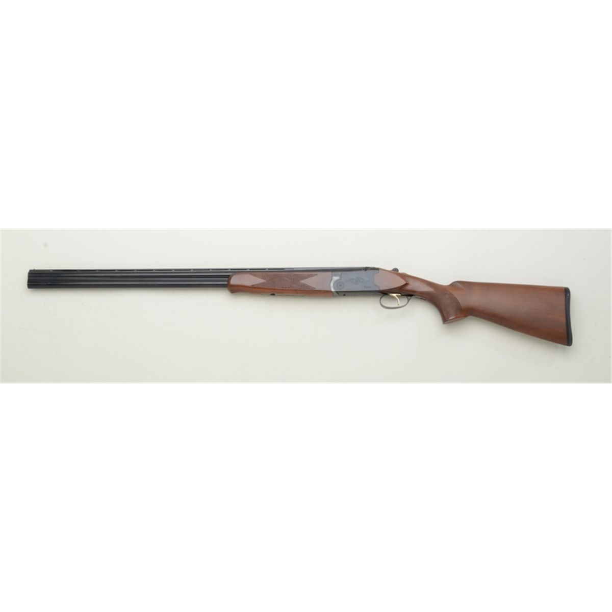 Turkish-made Kahn Model 28 O/U shotgun, .28 gauge, 28” ventilated rib barrels, blue finish, checke