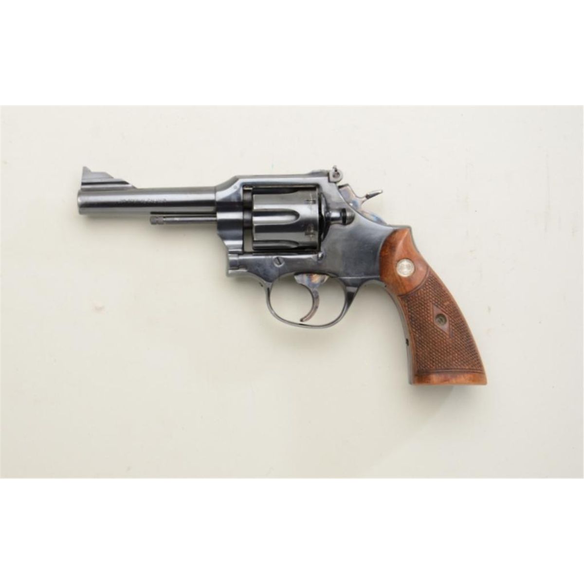 Miroku DA revolver, .38 Special cal., 4” barrel, blue finish, checkered ...