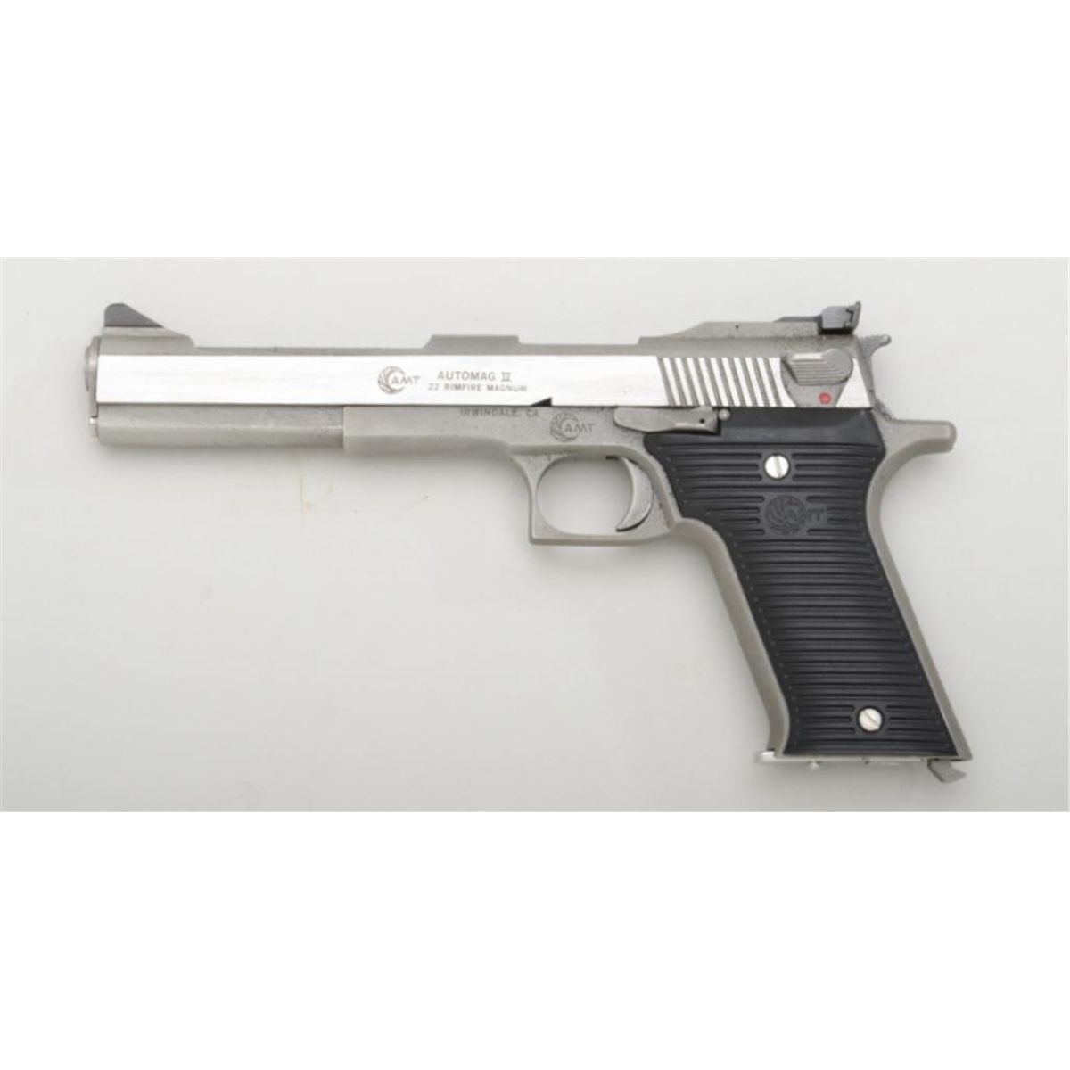 AMT Automag II semi-auto pistol, .22 Rimfire cal., 6” barrel, stainless ...