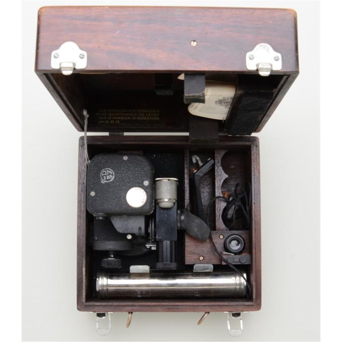 U.S. Air Force Fairchild A10A sextant in wood case, serial #27473 with ...