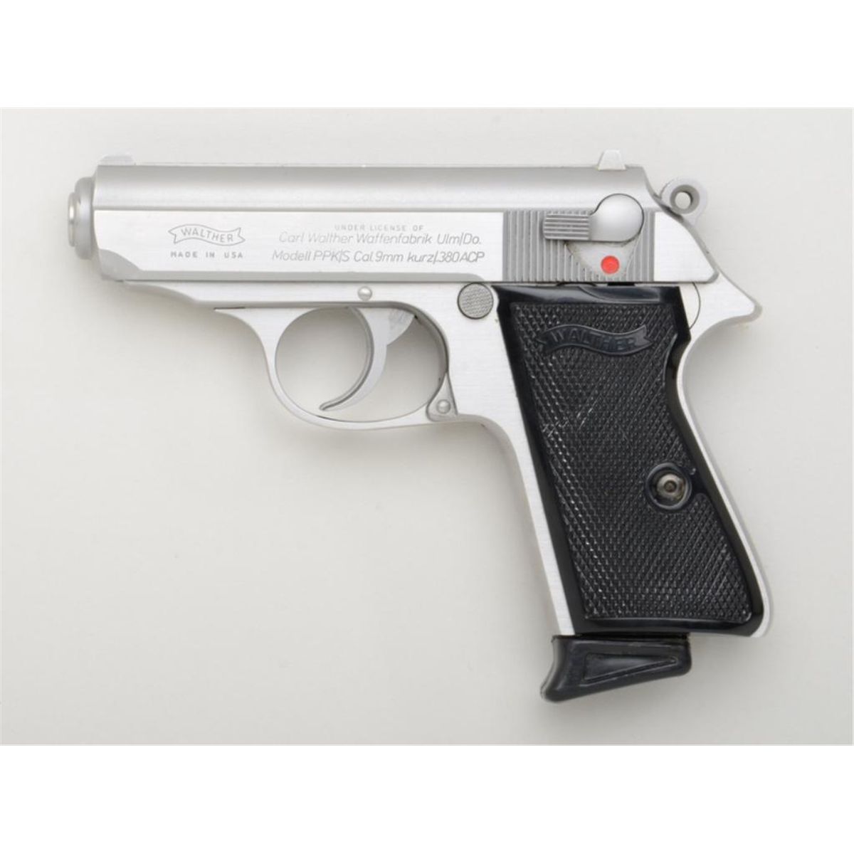 Walther Model PPK/S DA semi-auto pistol, .380 cal., stainless steel ...