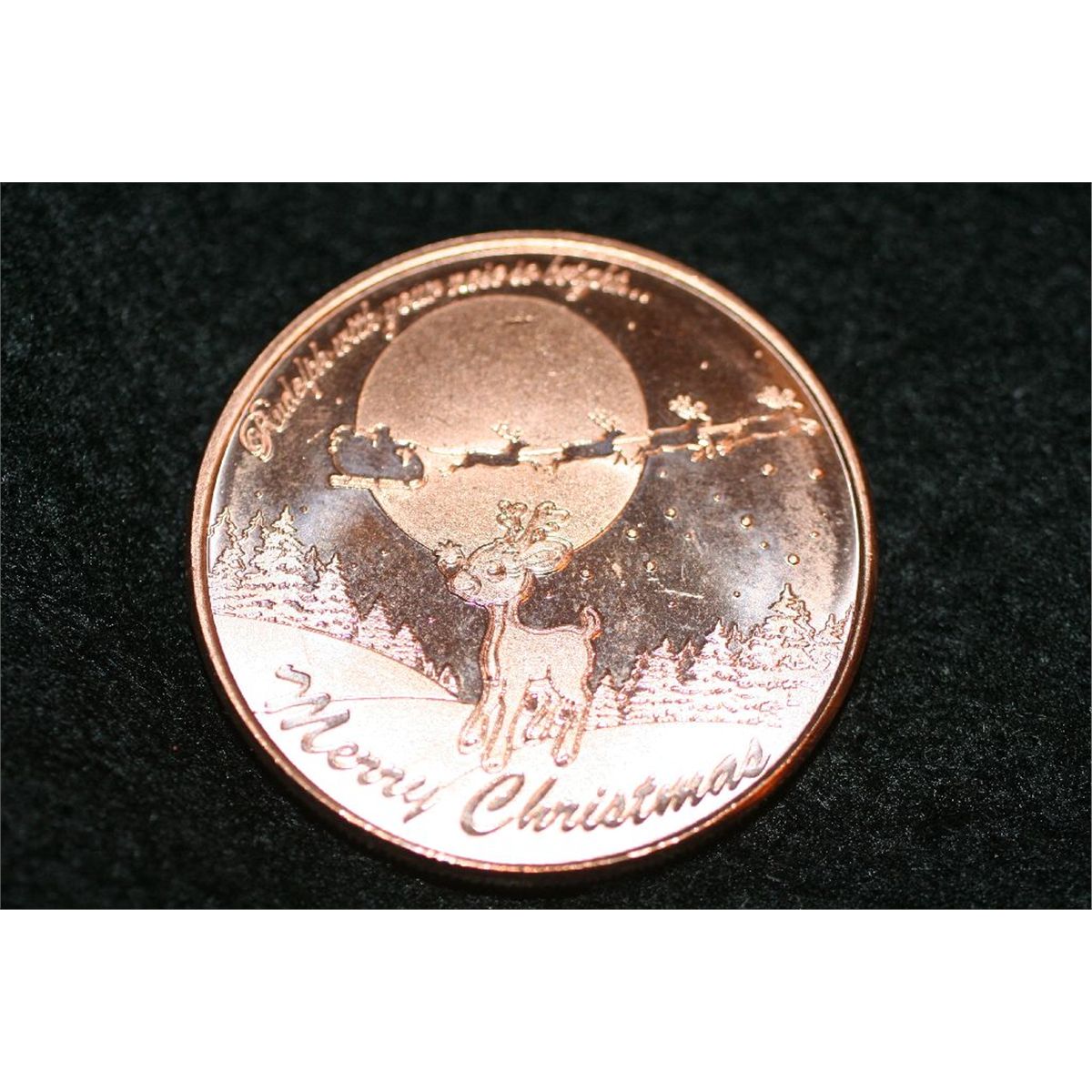 Copper Round .999 fine 1 oz "Rudolph"