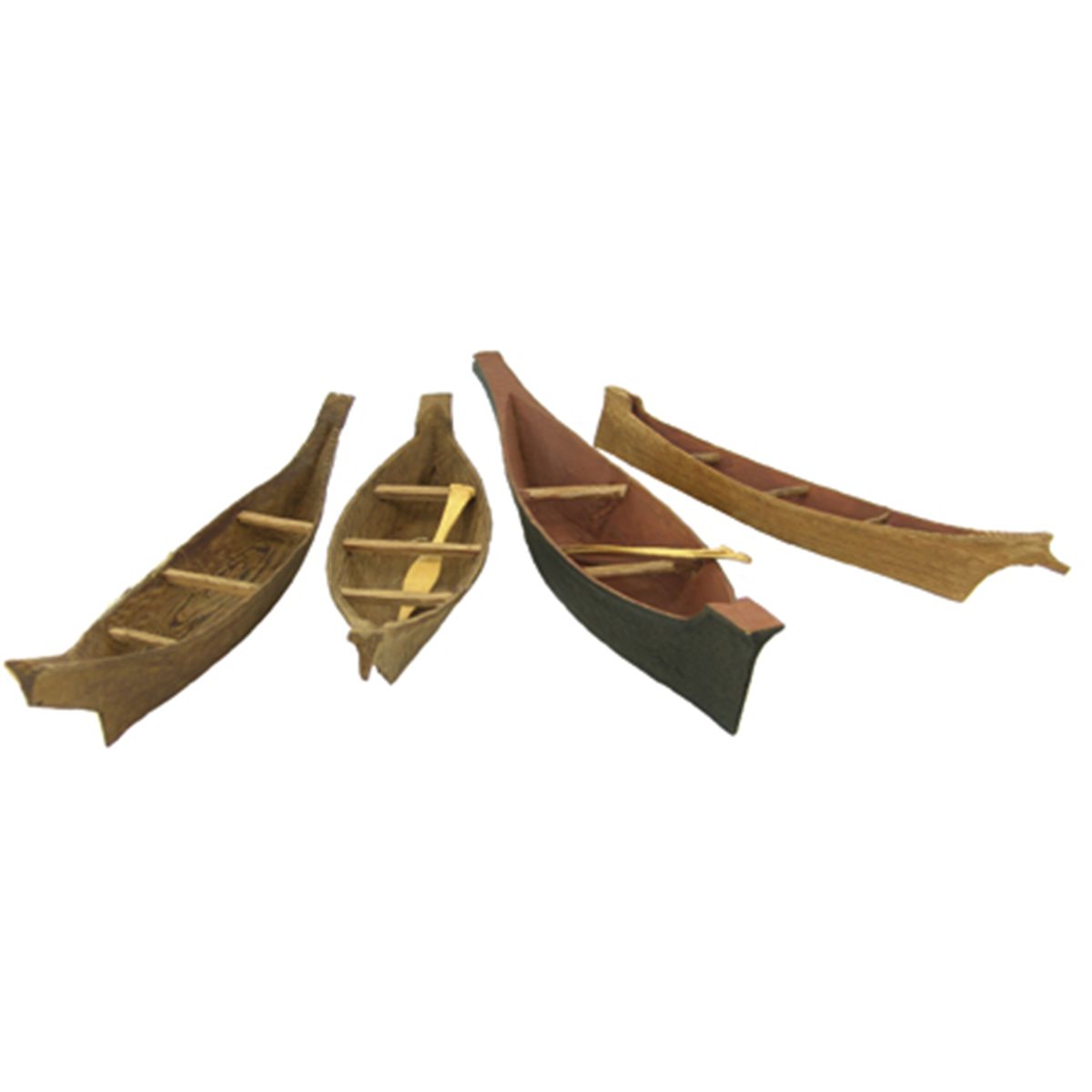 4 Northwest Coast Toy Canoes