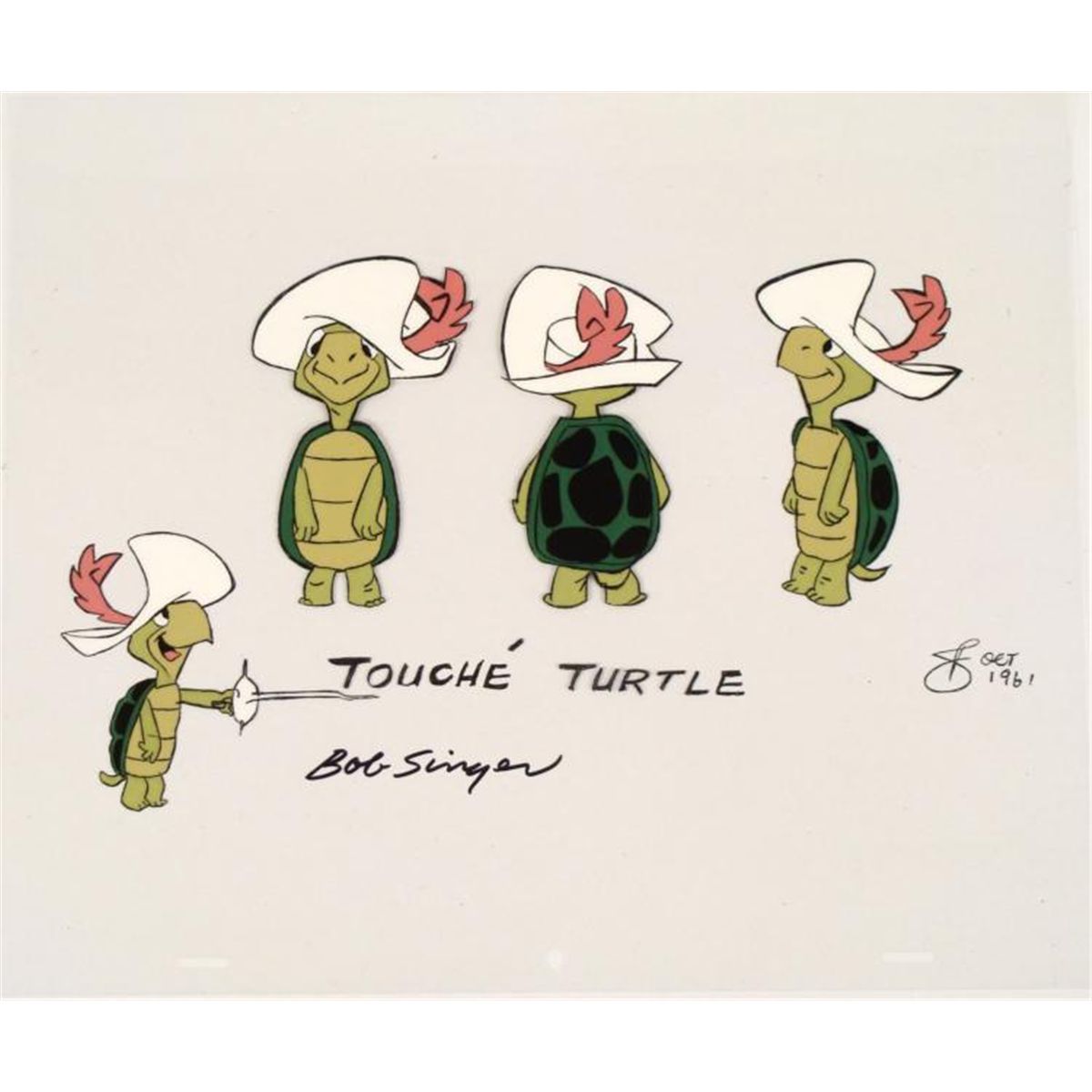 Touche Turtle Original Animation Model Cel Signed 1961