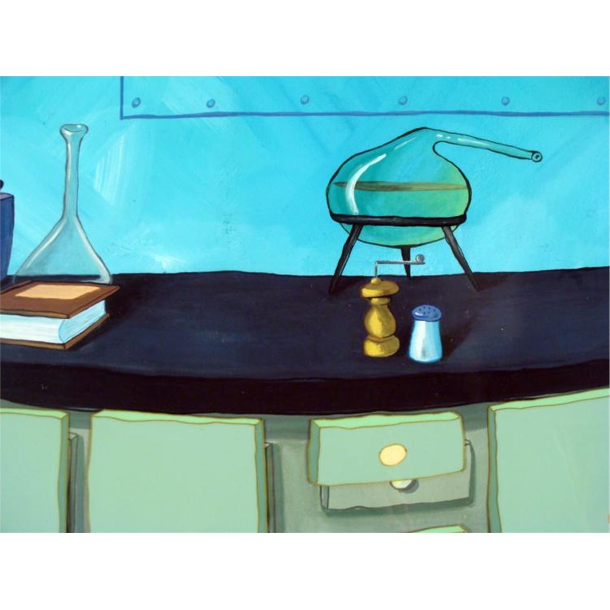 Orginal Cel Animation SpongeBob Background Experiment