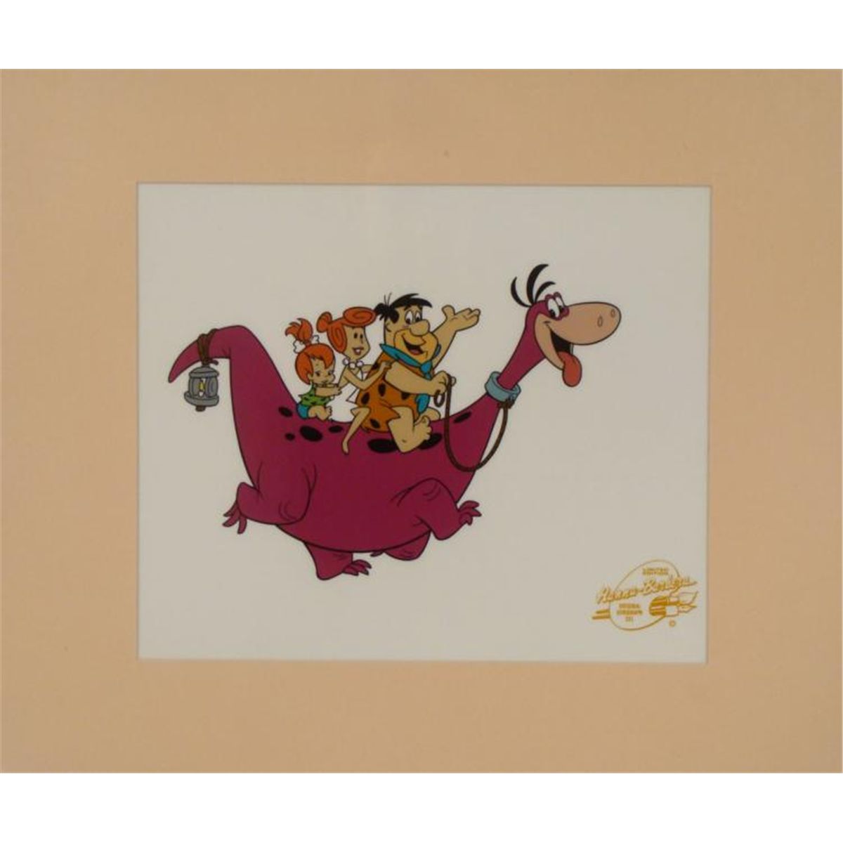 Flintstones Ltd Ed Animation Serigraph Cel-Driving Dino