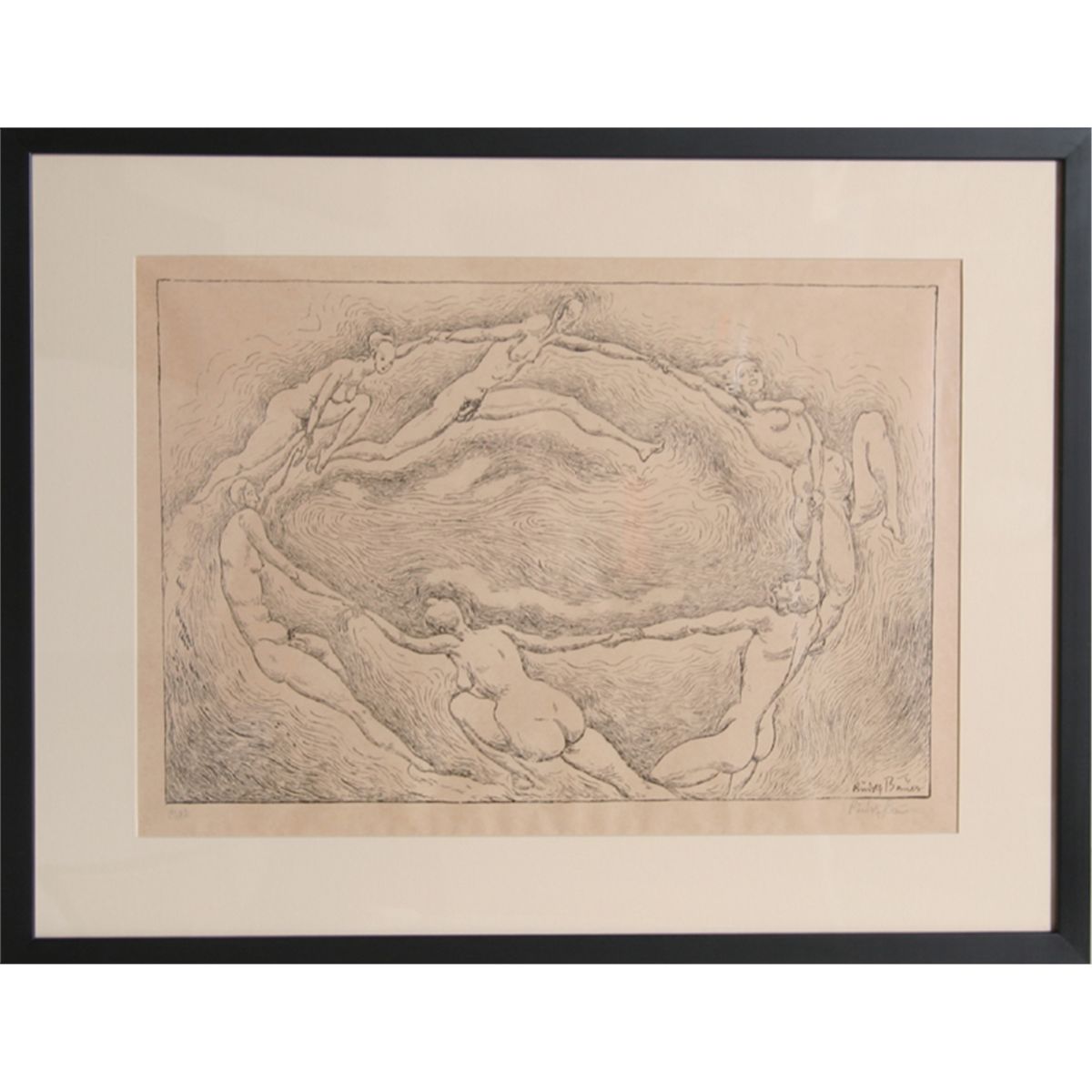 Rudolf Bauer, La Ronde, Lithograph