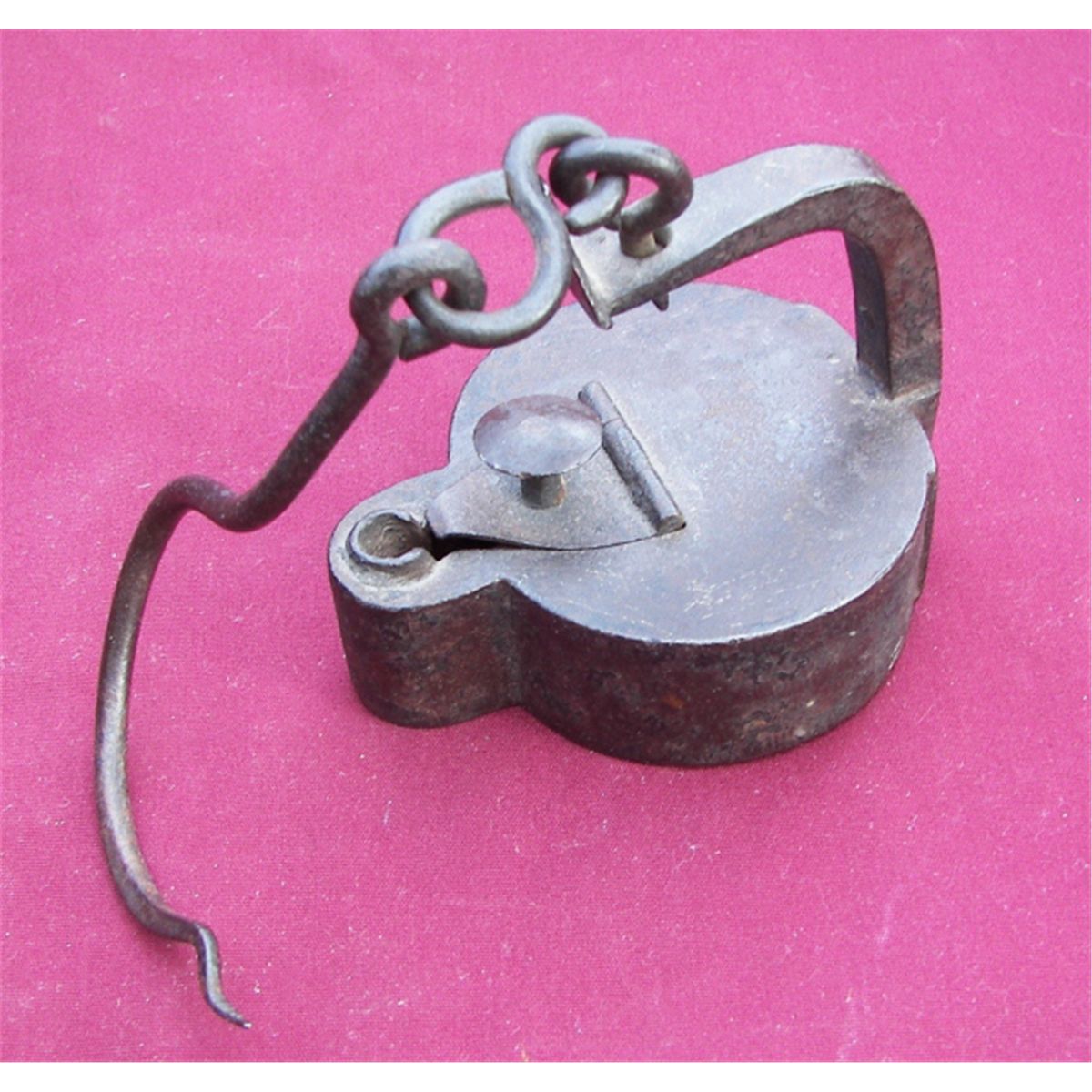 Antique Iron Betty Oil Lamp