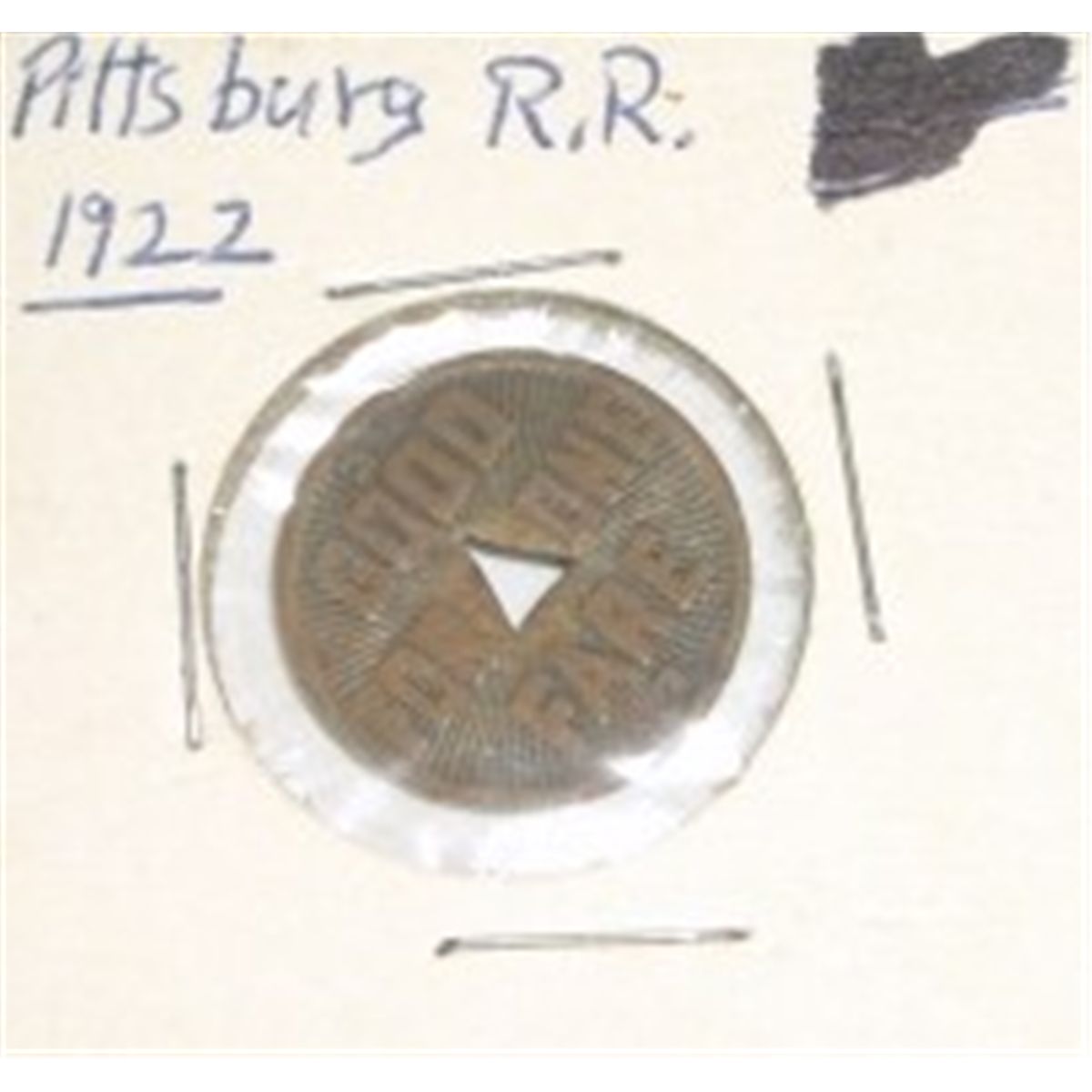 Vintage 1922 Pittsburgh Railroad Fare Token *VERY RARE HIGHLY ...