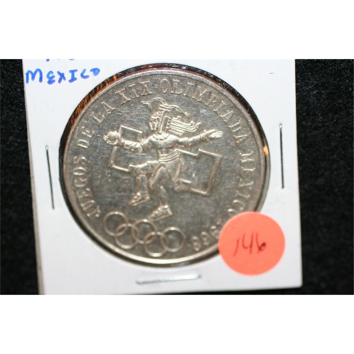 1968 Mexico Olympic 25 Pesos coin, ley 0.720