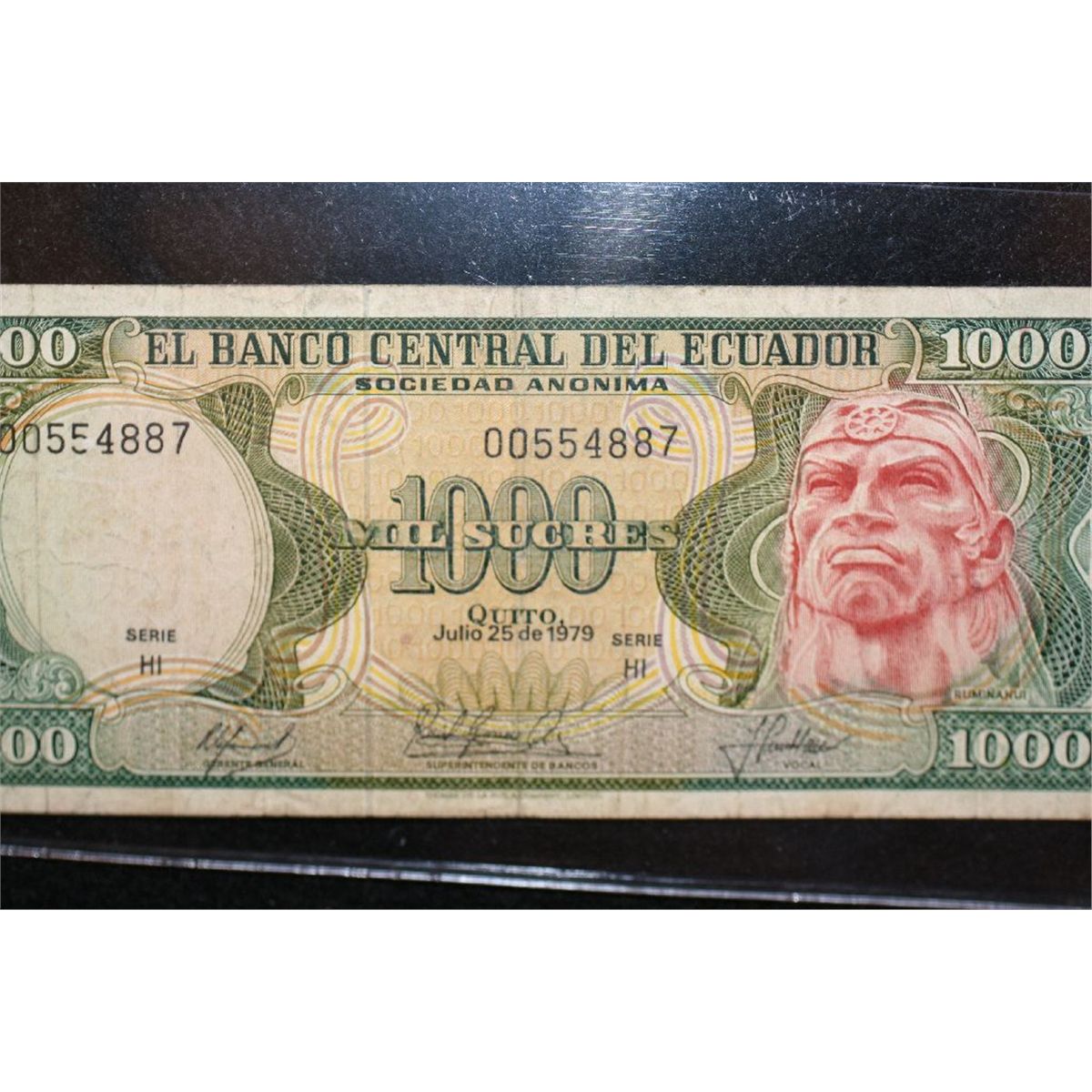 Foreign Bank Note, 1979 Banco Central Del Ecuador 1000 Mil Sucres