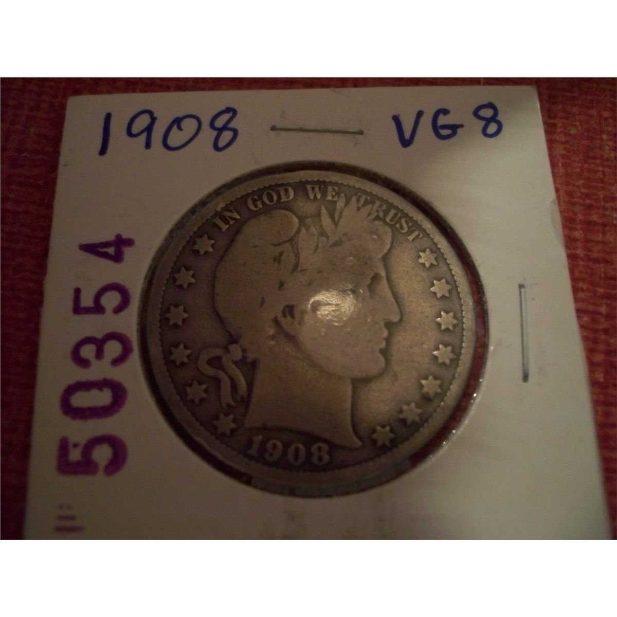 1908 Silver Barber Half Dollar