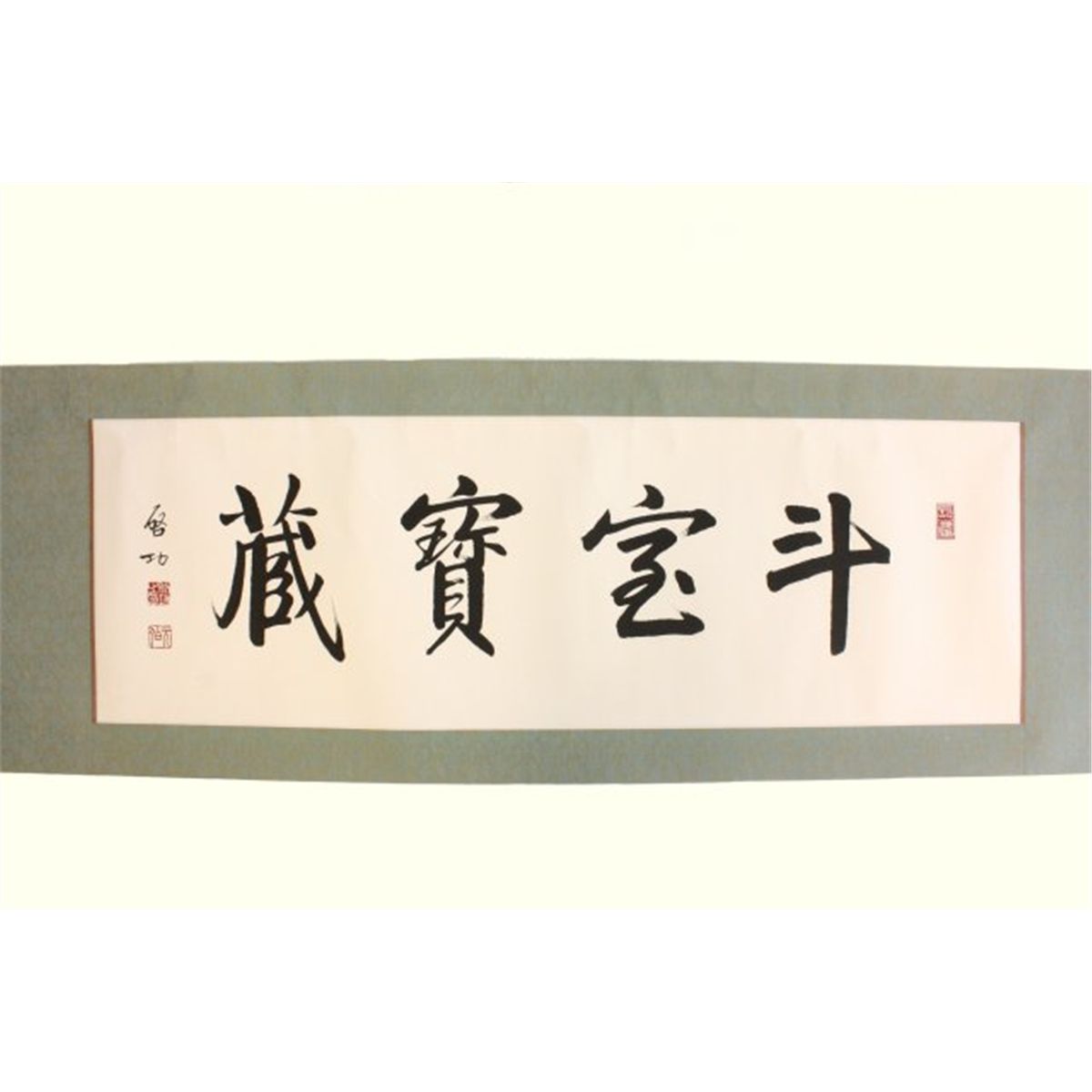 Chinese scroll with calligraphy writing on paper
