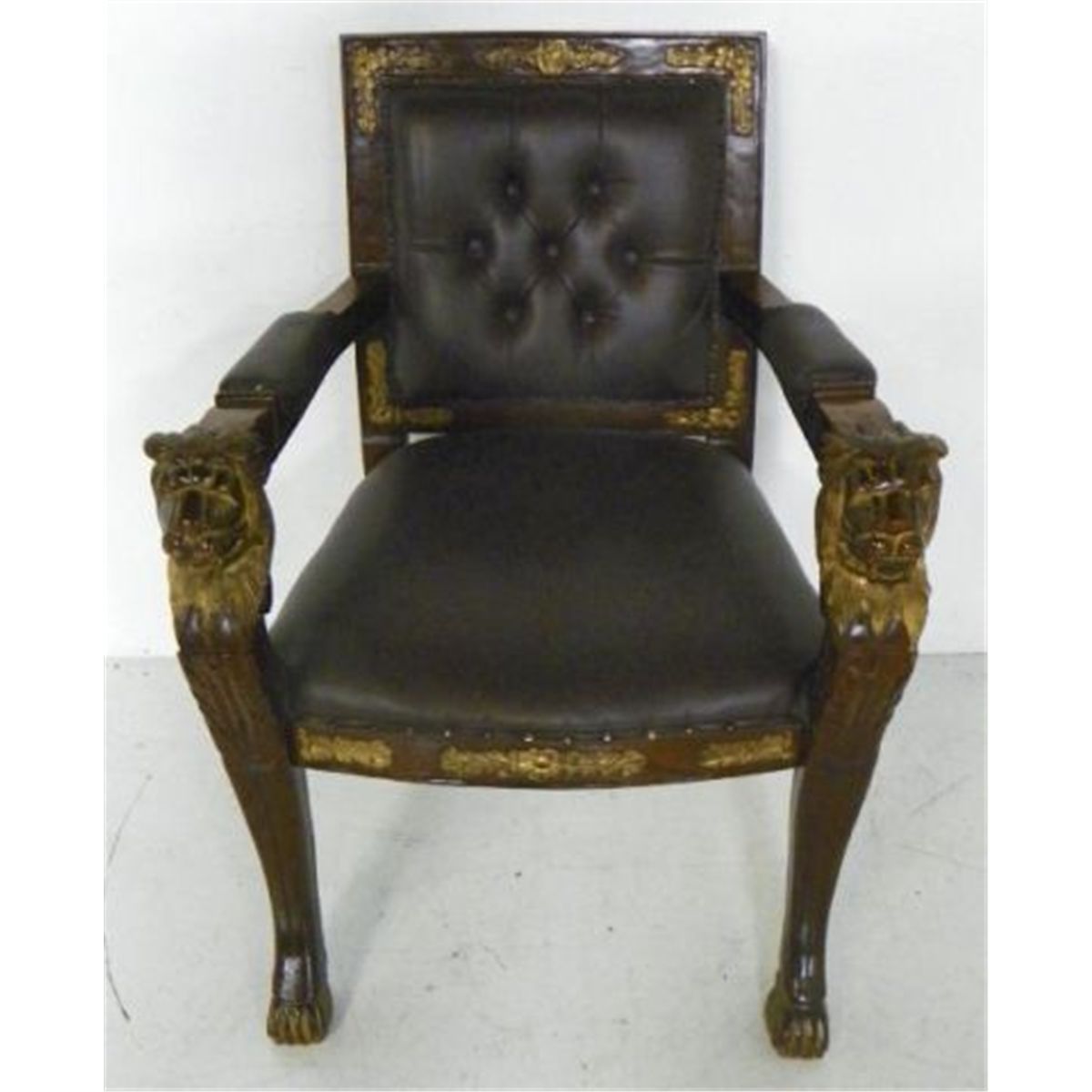 Lion head arm chair