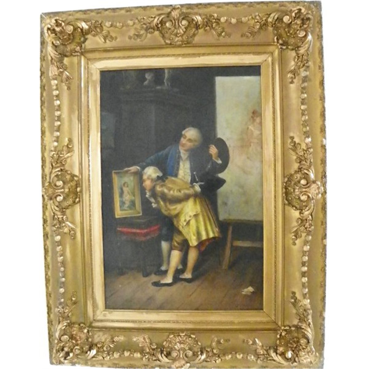 Gilt framed oil painting signed J. Mayer
