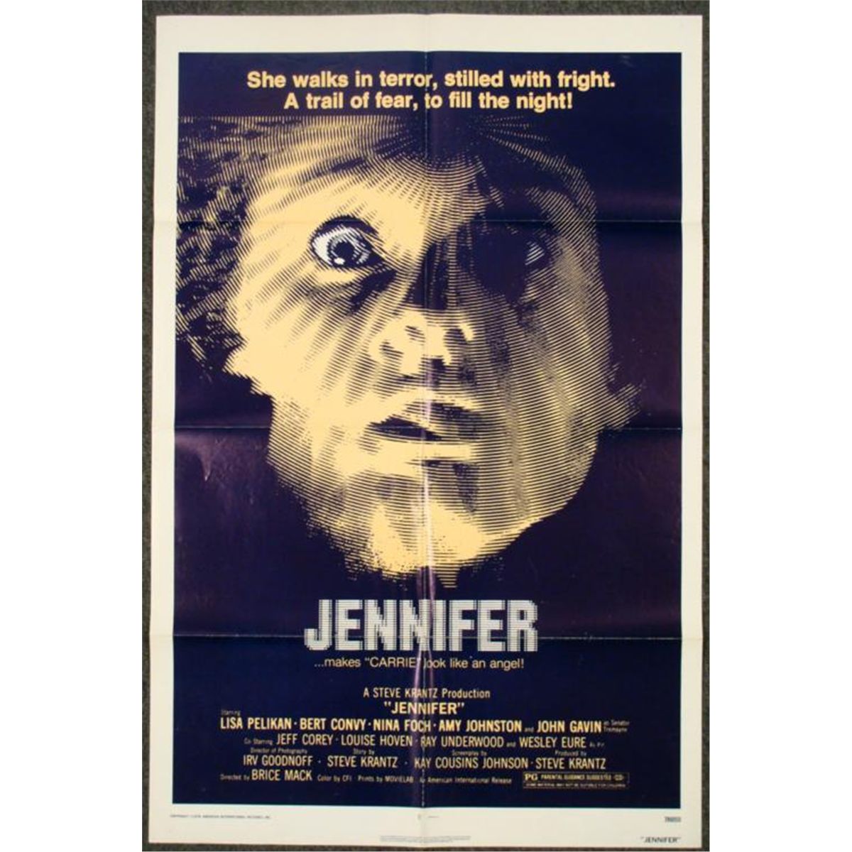 Jennifer Original 1 Sheet Horror Movie Poster 1978