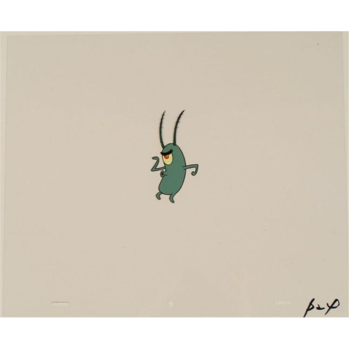 Original SpongeBob Production Art Cel Egyptian Plankton