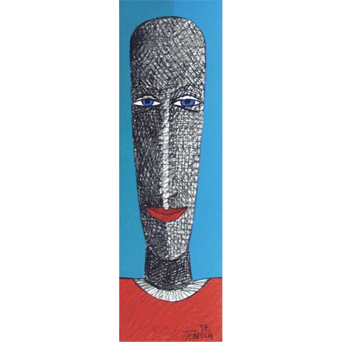 Gunther Temech: Untitled II (Red Shirt) Mixed Media