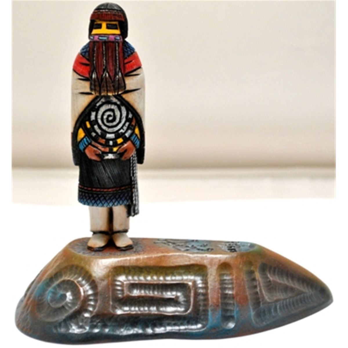 Hopi Sakwap Mana Corn Maiden Cottonwood Kachina - Sterling