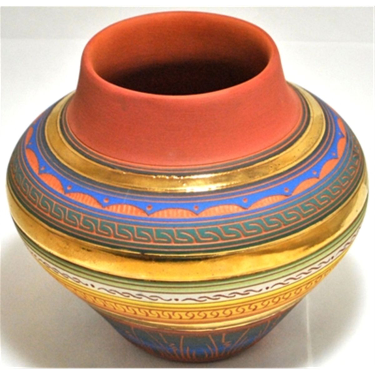 Navajo 12k Gold Filled Etched Pottery - Carol Torres