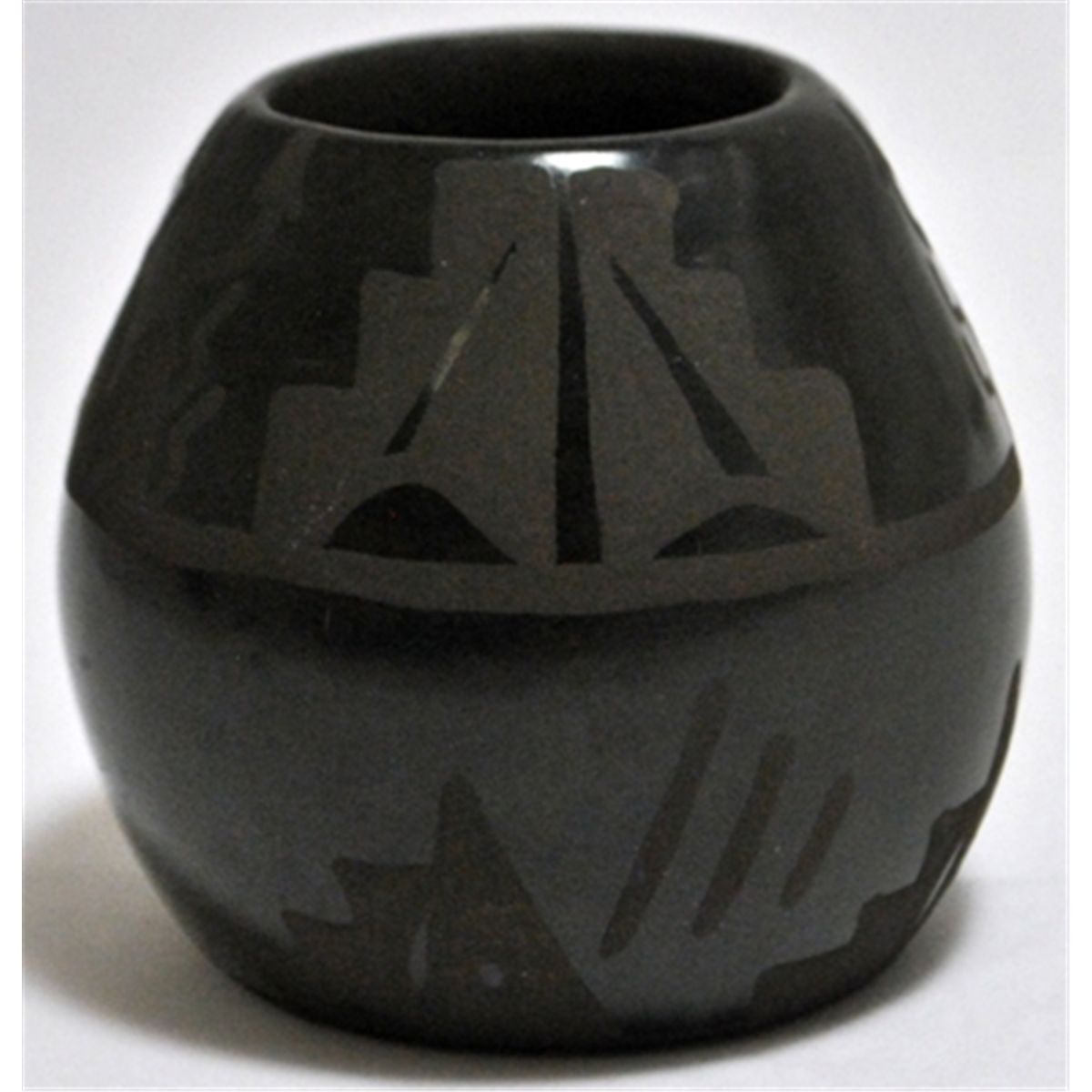Santa Clara Pueblo Black Mini Pottery - Myra