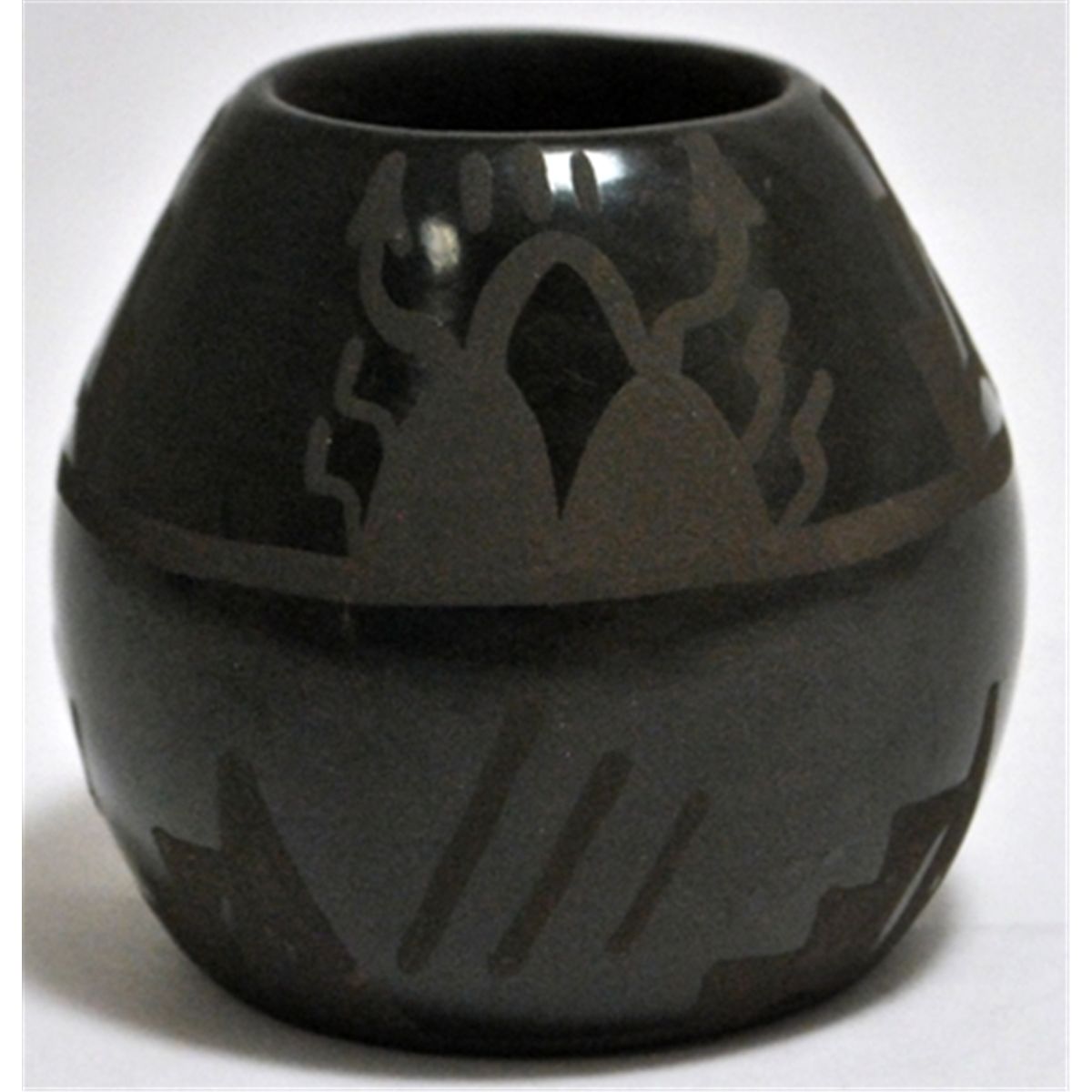 Santa Clara Pueblo Black Mini Pottery - Myra