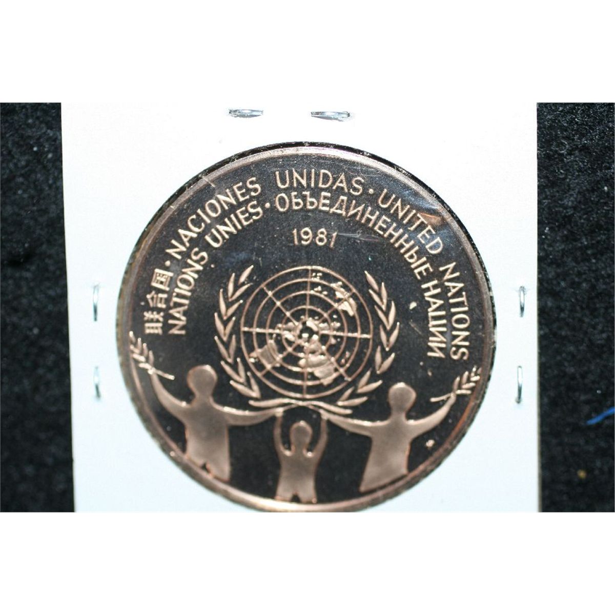 1981 United Nations medallion, Paz Peace Paix
