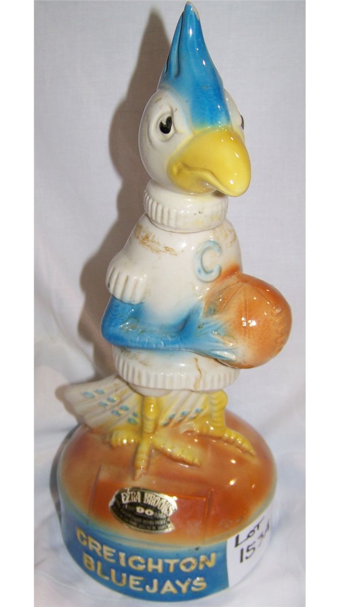 Creighton Bluejays 1975 Ezra Brooks Heritage China Liquor Bottle 185