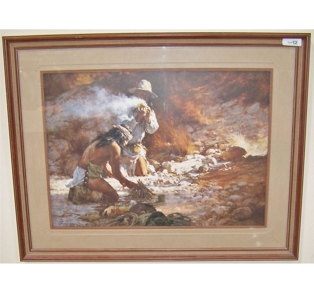 HOWARD TERPNING "APACHE FIRE MAKERS" 39/1000 C. 1985 Custom Framed