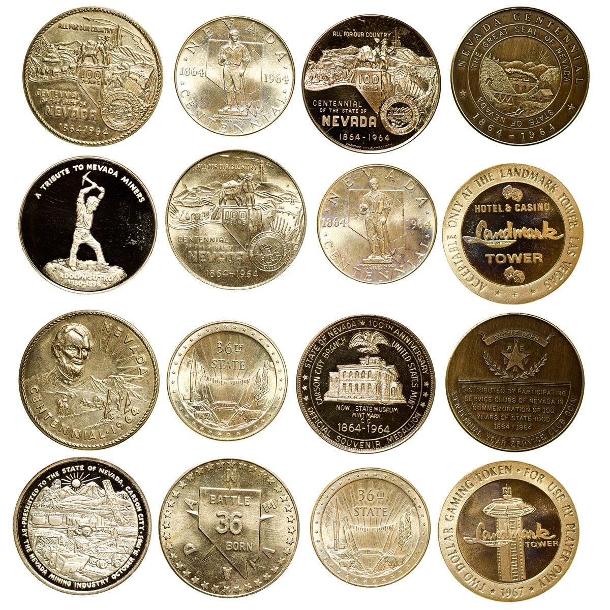 NV - 1964, 1967, 1983 - Nevada Centennial Silver Rounds