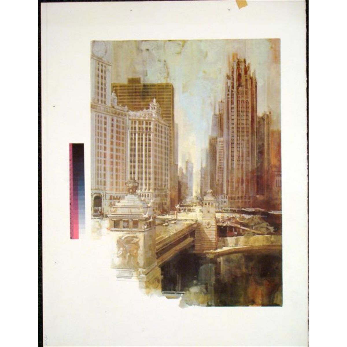 Chicago River Michigan Ave Rare Printer Proof Art Print