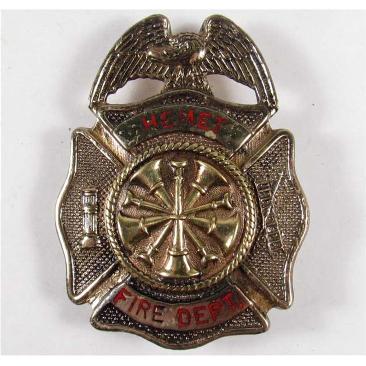 CALIFORNIA FIRE DEPARTMENT FIREMAN'S HELMET BADGE
