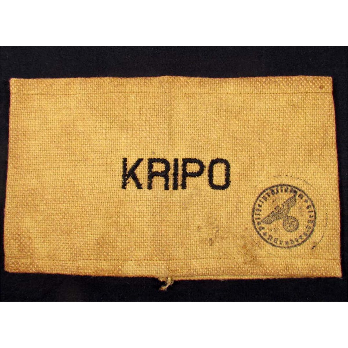 GERMAN NAZI CONCENTRATION CAMP KRIPO ARM BAND