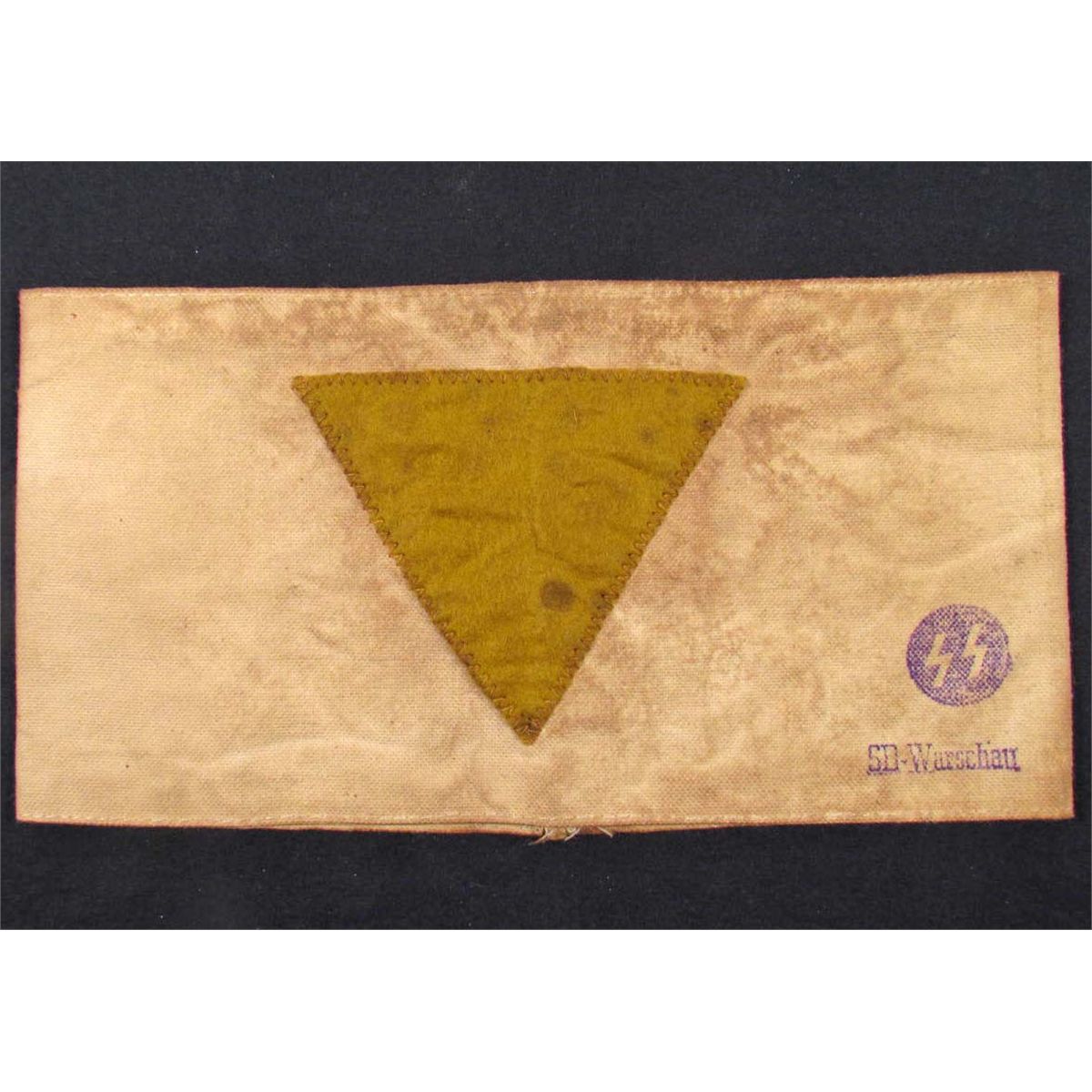 GERMAN NAZI JEWISH WARSAW CONCENTRATION CAMP ARM BAND